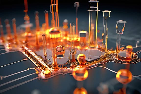 Nanotechnology Visualization of Nanoscale Devices and Materials Stock ...