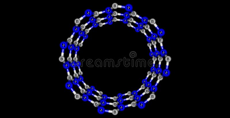 Nanotube De Nitrure De Bore Sur Le Fond Noir Illustration Stock ...