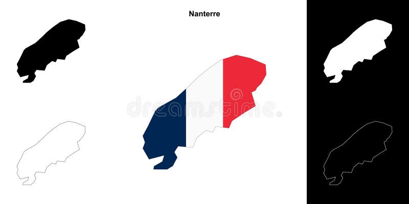 Nanterre outline map stock vector. Illustration of contour - 361901957