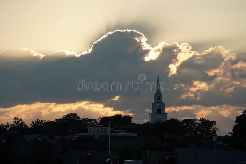 Nantucket Harbor View at Sunset Stock Photo - Image of massachusetts ...