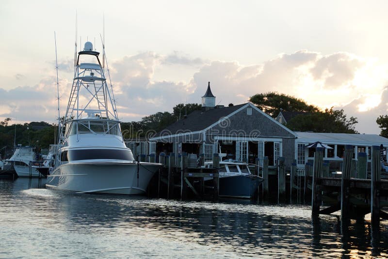Nantucket Harbor View at Sunset Editorial Stock Photo - Image of ocean ...