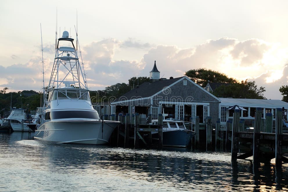 Nantucket Harbor View at Sunset Editorial Stock Photo - Image of ocean ...