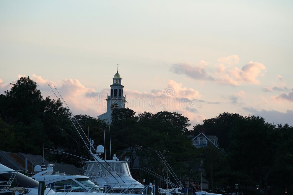 Nantucket Harbor View at Sunset Editorial Photo - Image of ocean, brant ...