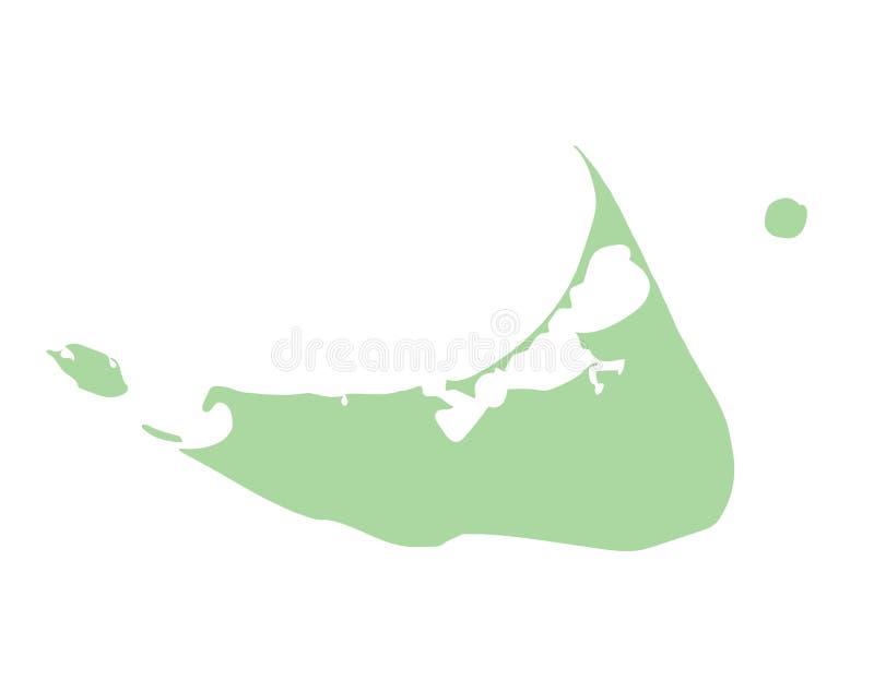 Nantucket Island Isolated Silhouette Map. Stock Vector - Illustration ...