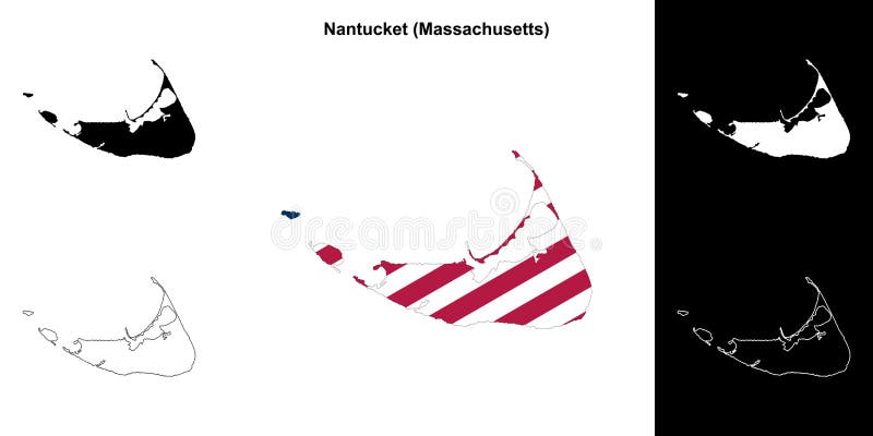 Nantucket outline map stock illustration. Illustration of empty - 323923083
