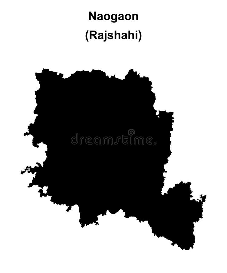 Naogaon outline map stock vector. Illustration of blank - 371637307