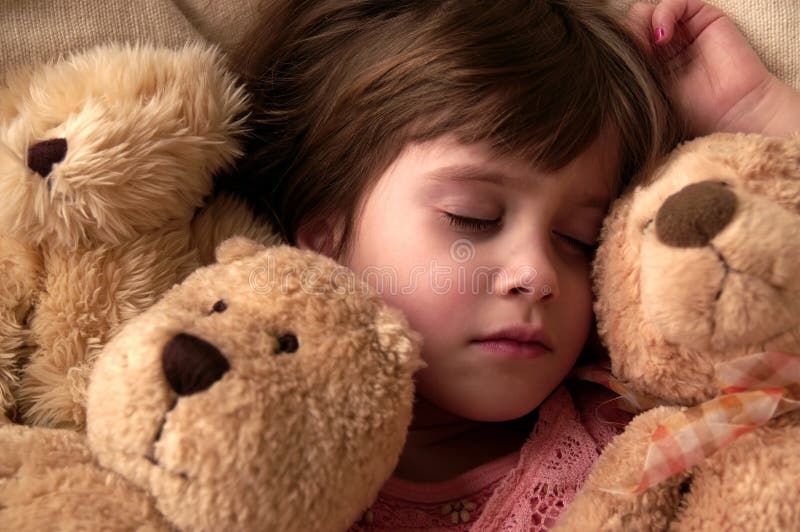 Nap time stock photo. Image of stuffed, girl, bear, love - 1910300