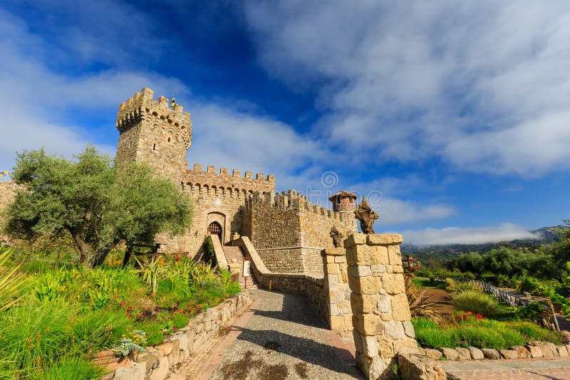 Napa Valley Vineyard and Castle Stock Image - Image of famous ...