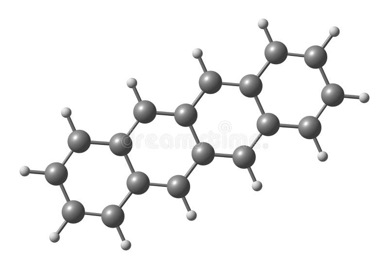 Naphtacene (Tetracene) Molecular Structure Isolated on White Stock ...
