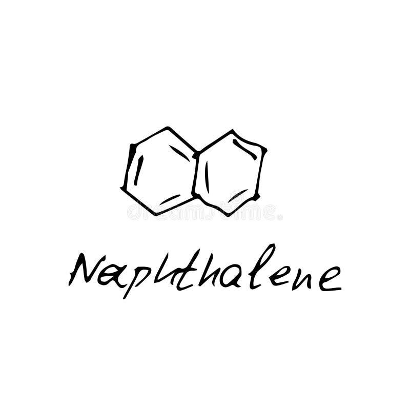 Naphthalene Molecule Formula. Hand Drawn Imitation of Naphthalene ...