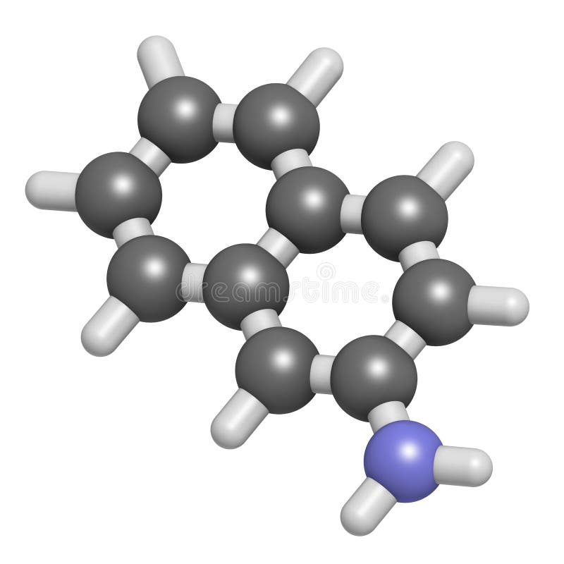 2-naphthylamine Molecule. Isolated Molecular Model. 3D Rendering Stock ...
