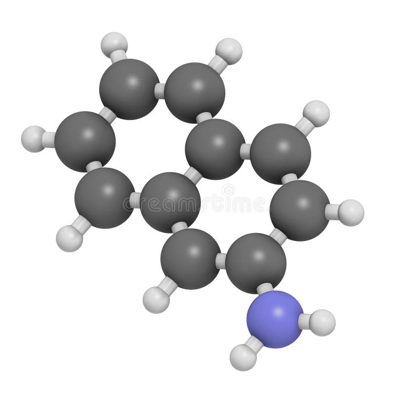 2-naphthylamine Molecule. Isolated Molecular Model. 3D Rendering Stock ...