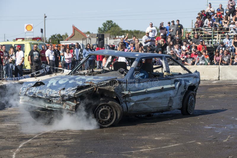 Crashed Car Front End during Demolition Derby Editorial Image - Image ...