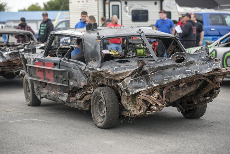 Wrecked Car after Demolition Derby Editorial Photography - Image of ...