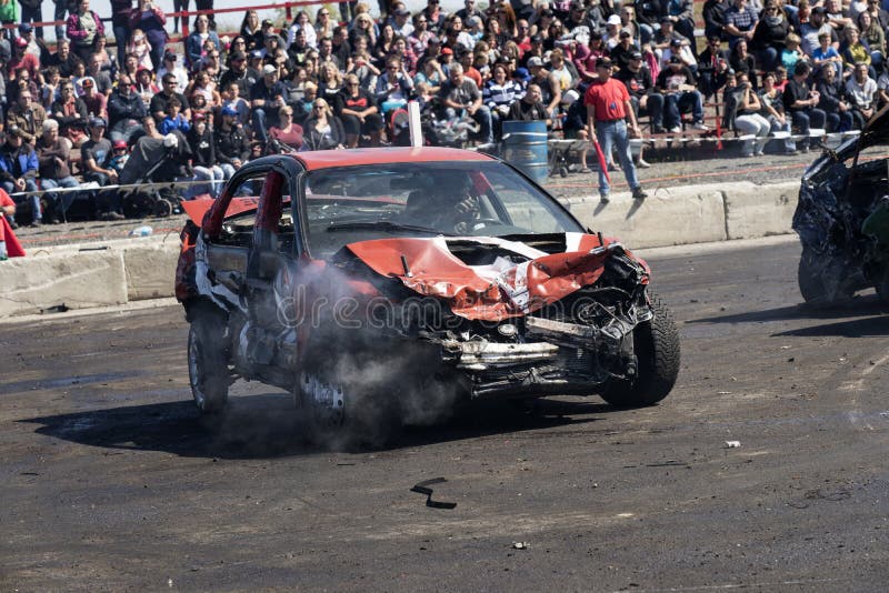 Wrecked Car during Demolition Derby Editorial Stock Image - Image of ...