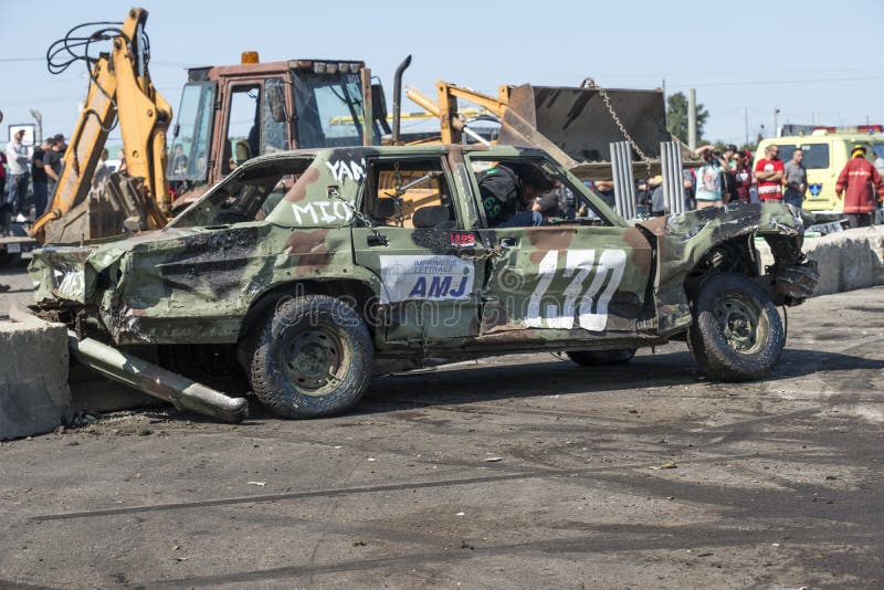Wrecked Car after Demolition Derby Editorial Photography - Image of ...