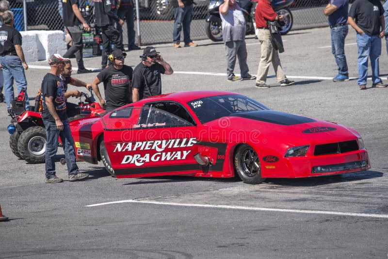 Drag car in preparation editorial stock image. Image of automobile ...