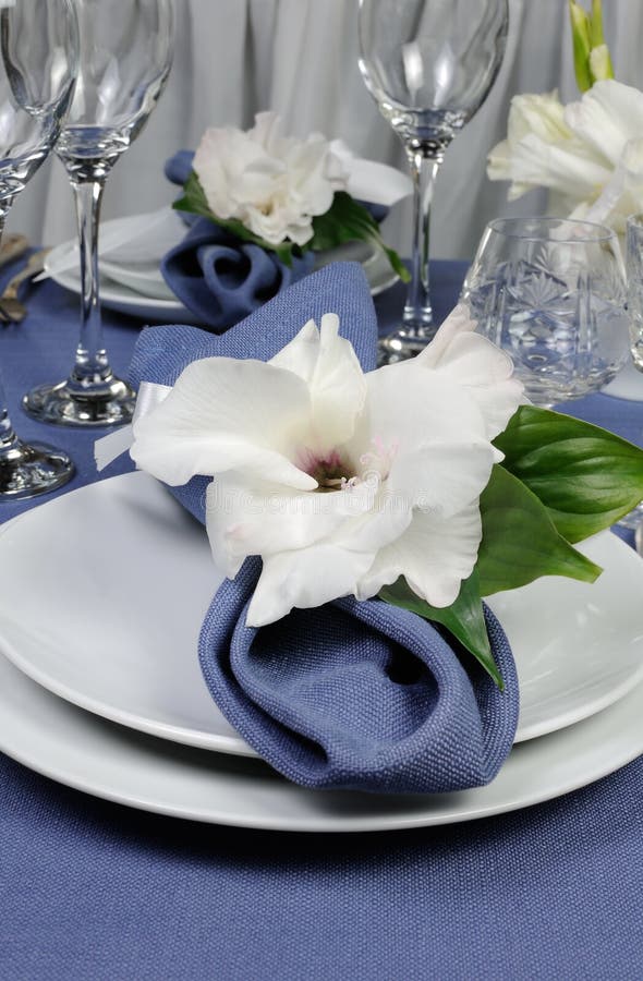 Napkin Decorated with Flower Stock Image - Image of napkins ...