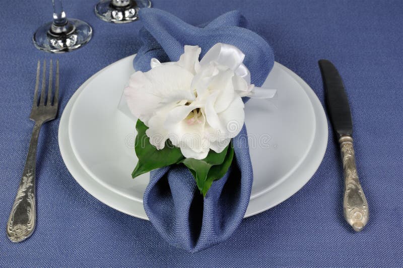 Napkin Decorated with Flower Stock Photo - Image of refreshment ...