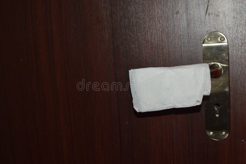 Napkin on the Door Handle To Protect Against the Virus, Things and ...