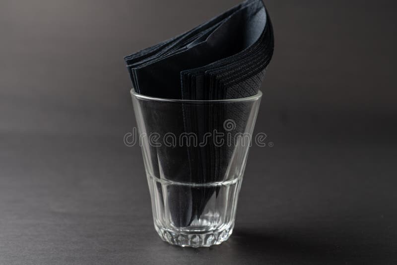Napkin in a Glass Cup in a Bar Stock Image - Image of note, work: 325384763
