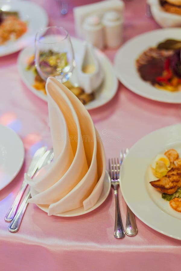 Napkin on a plate stock photo. Image of festive, cloth - 54629650