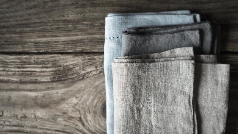 Napkin Set on the Wooden Table Stock Photo - Image of collection ...