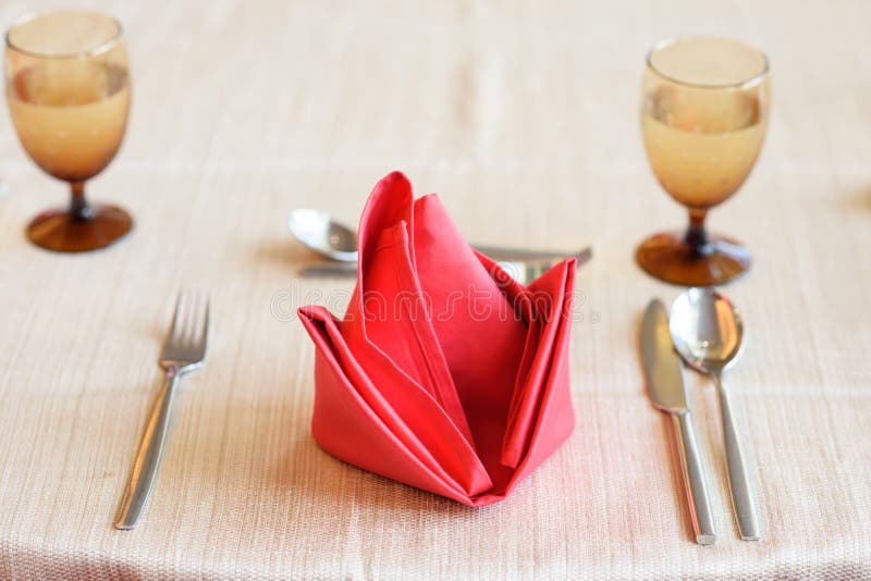 Napkin on the table stock photo. Image of arrangement - 123126140