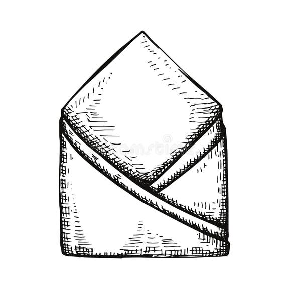 Napkin vector hand drawing stock vector. Illustration of napkin - 92047893