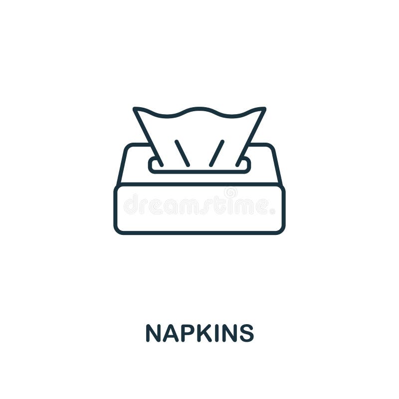 Napkins Icon. Line Style Element from Hygiene Collection Stock Illustration - Illustration of ...