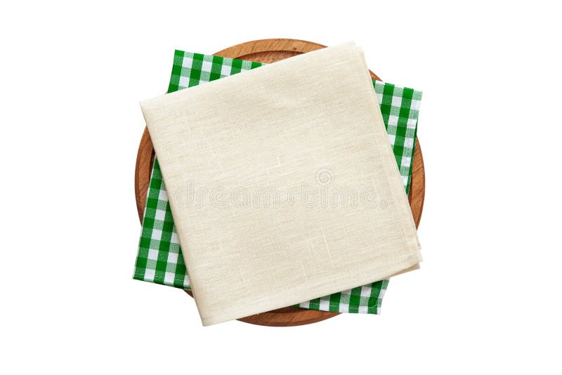 Red Checkered Napkins Different Options Top View Isolated on White, Set ...