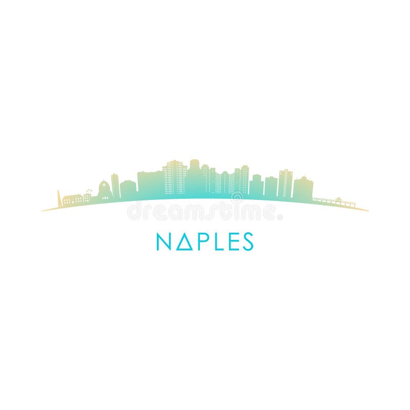 Naples USA Skyline and Landmarks Silhouette Stock Vector - Illustration ...