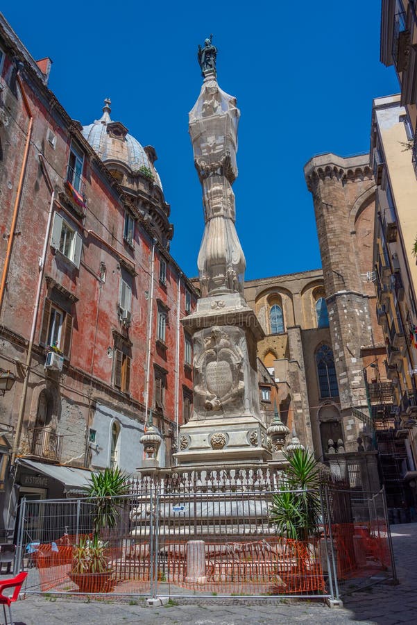 Naples, Italy, May 19, 2022: Obelisco Di San Gennaro in Naples ...