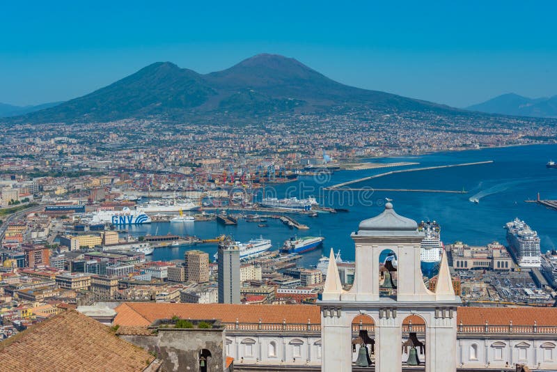 Naples, Italy, May 19, 2022: Panorama View of the Bay of Naples ...