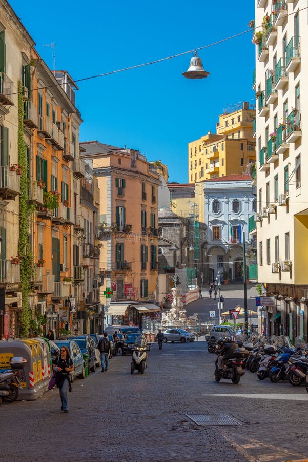 Naples, Italy, May 19, 2022: People Strolling through the Histor ...