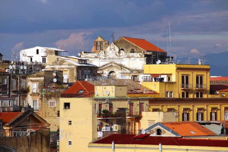 Naples old town stock image. Image of aerial, cityscape - 53591305