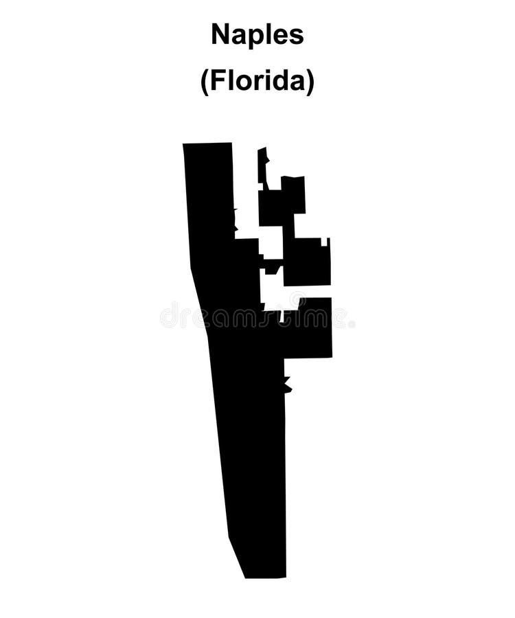 Naples outline map stock vector. Illustration of area - 357253966