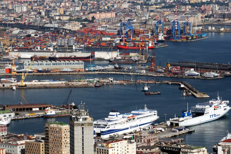Naples port editorial stock image. Image of transportation - 25851009