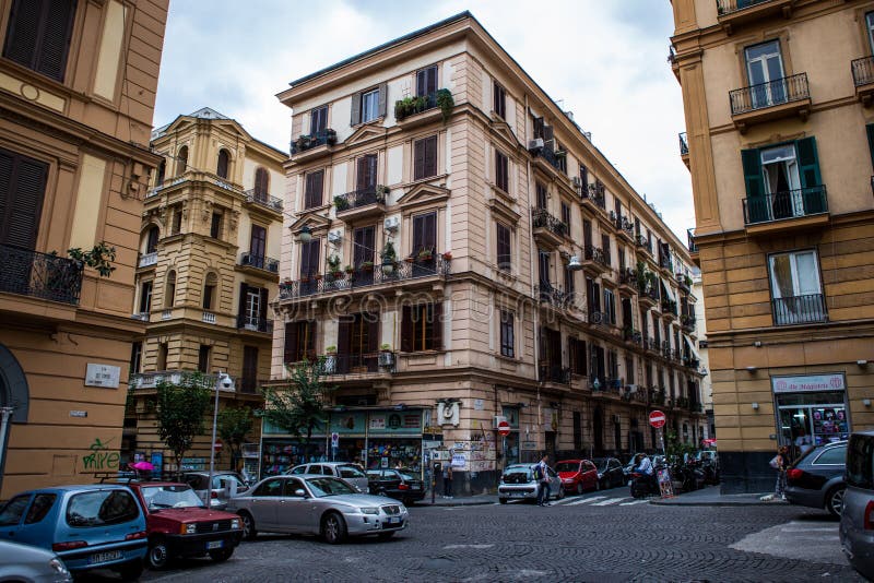 Naples Streets and Old Buildings , Italy Editorial Stock Image - Image ...