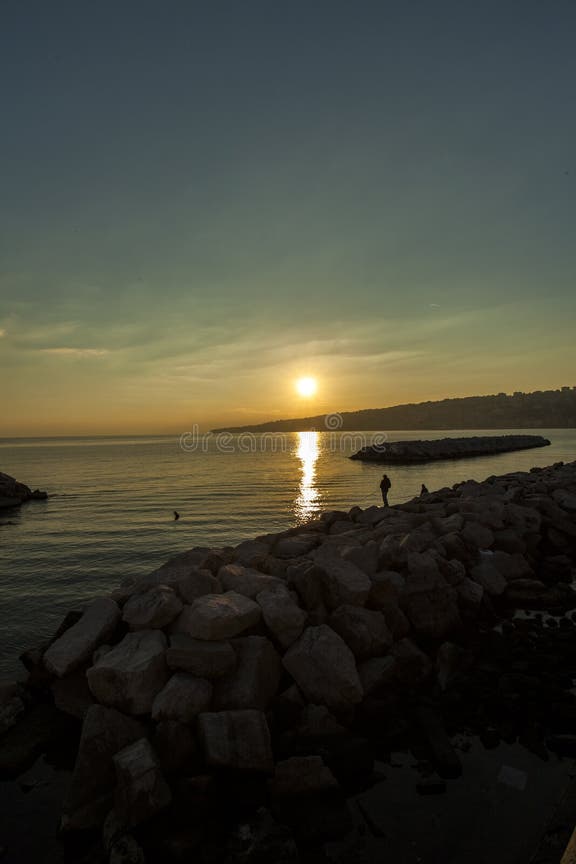 Naples, sunset stock image. Image of pattern, castel - 35870271