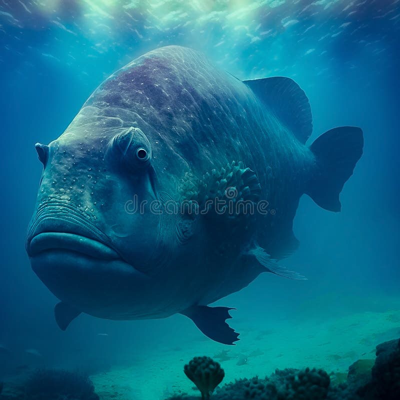 Napoleon Fish in the Reef Background. Generative AI Stock Illustration ...