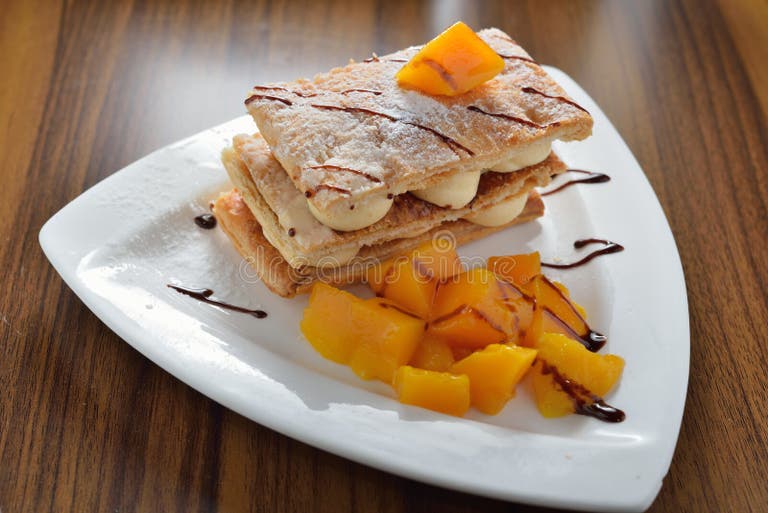 Napoleon Mango Cake stock image. Image of fruit, baked - 86164165