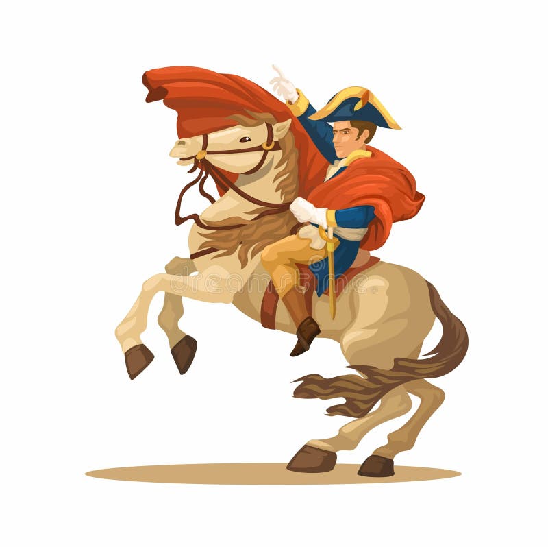 Napoleon Ride Horse Cartoon Illustration Vector Stock Vector ...