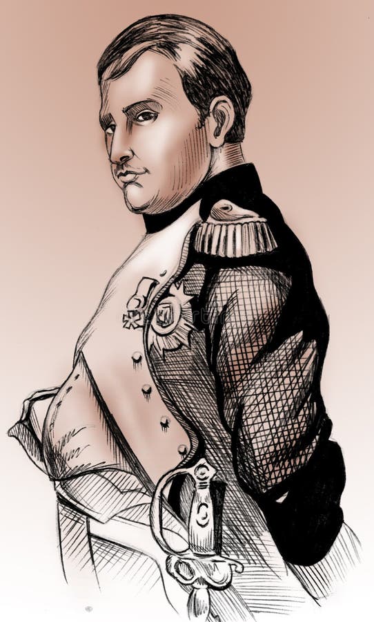Portrait of Napoleon Bonaparte Stock Vector - Illustration of black ...