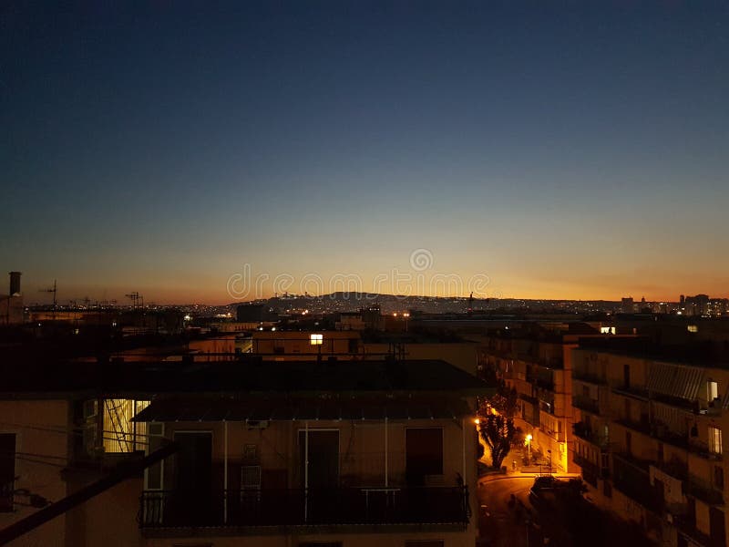 Naples at sunset in summer stock image. Image of palaces - 188854057