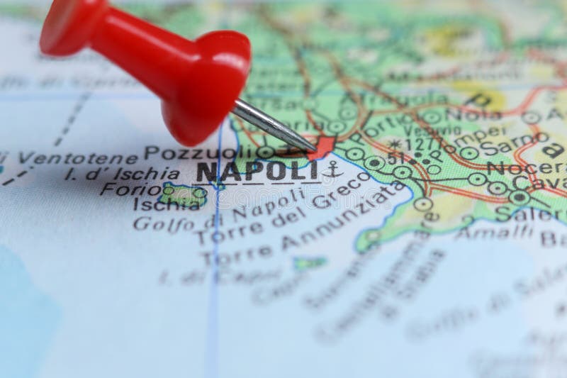 Napoli, Italy pin on map stock photo. Image of globe - 367777978