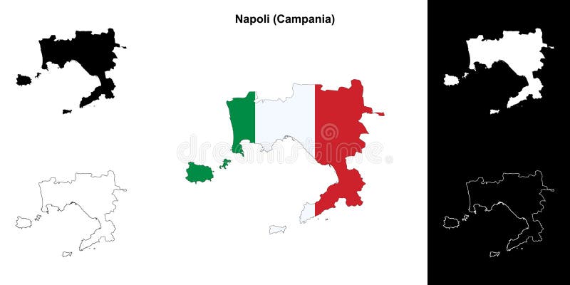 Napoli outline map stock illustration. Illustration of blank - 334662748