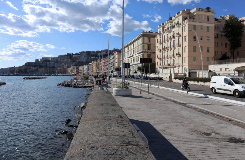 Napoli â€“ Panorama Del Lungomare Caracciolo Stock Photo - Image of ...