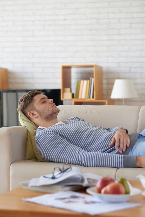 Napping man stock image. Image of sleepy, tired, home - 89121237