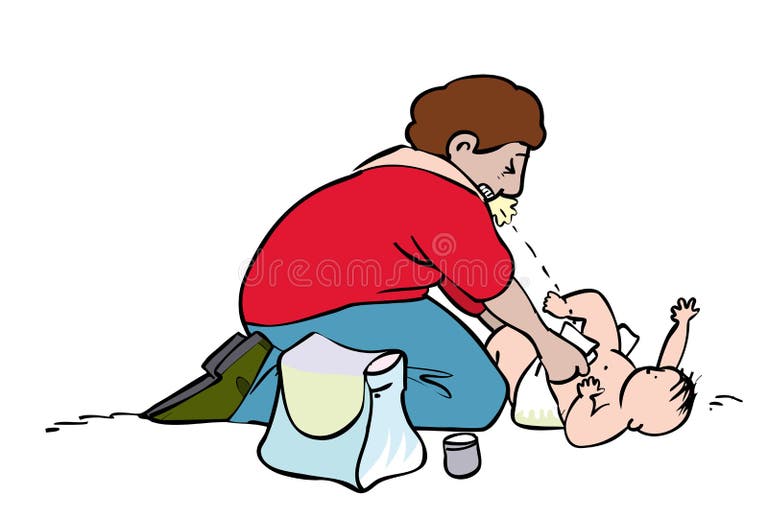 Nappy change stock vector. Illustration of splash, fatherhood - 35704377
